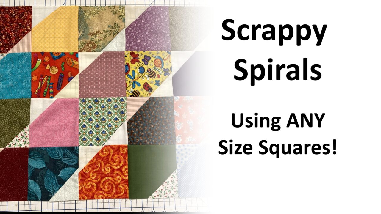 Scrappy Spirals Using ANY Size Squares! Quilt Pattern PDF included ...